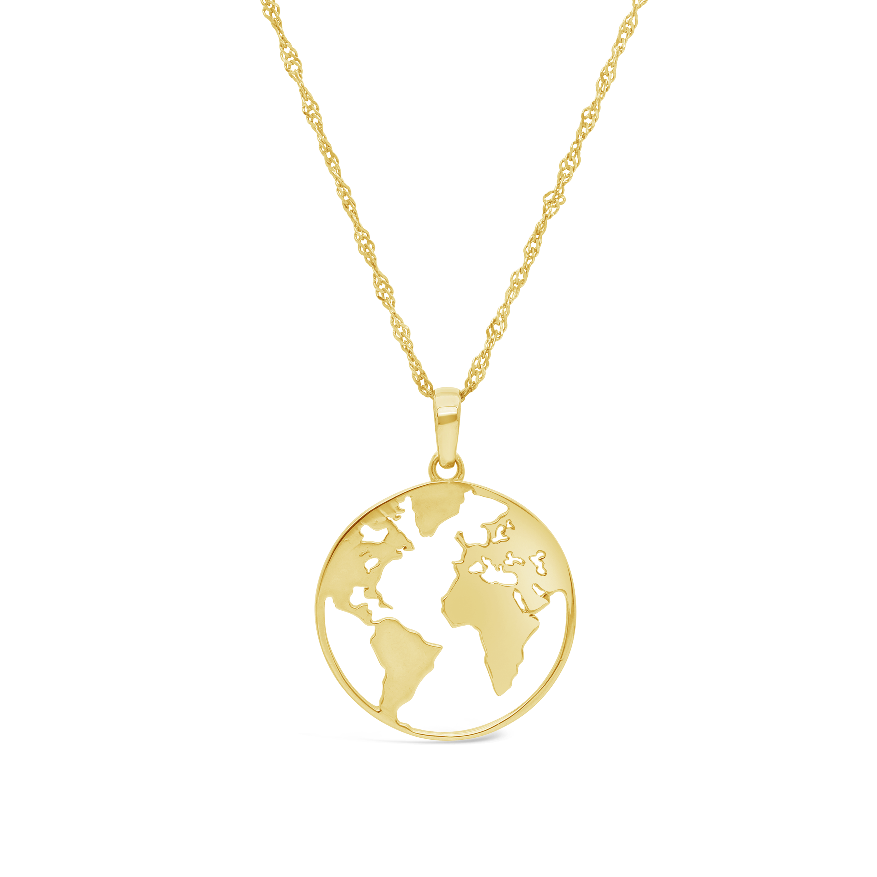 9ct Gold Round Cut Out World Map Pendant – Goldstone Jewellers